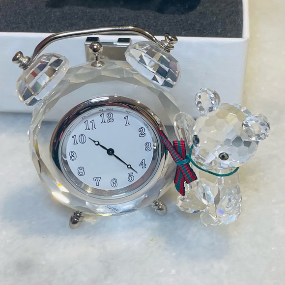 Swarovski | Accents | Swarovski Retired Kris Bear Clock With Box | Poshmark